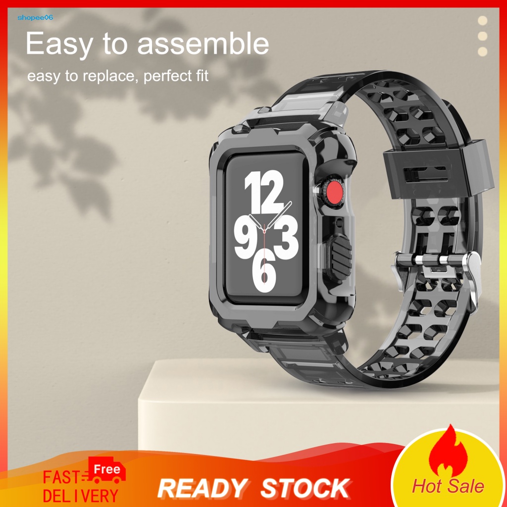 Setn สายนาฬิกาข้อมือ แบบใส กันเหงื่อ แบบเปลี่ยน สําหรับ iWatch1 2 3 4 5 6SE | Shopee Thailand