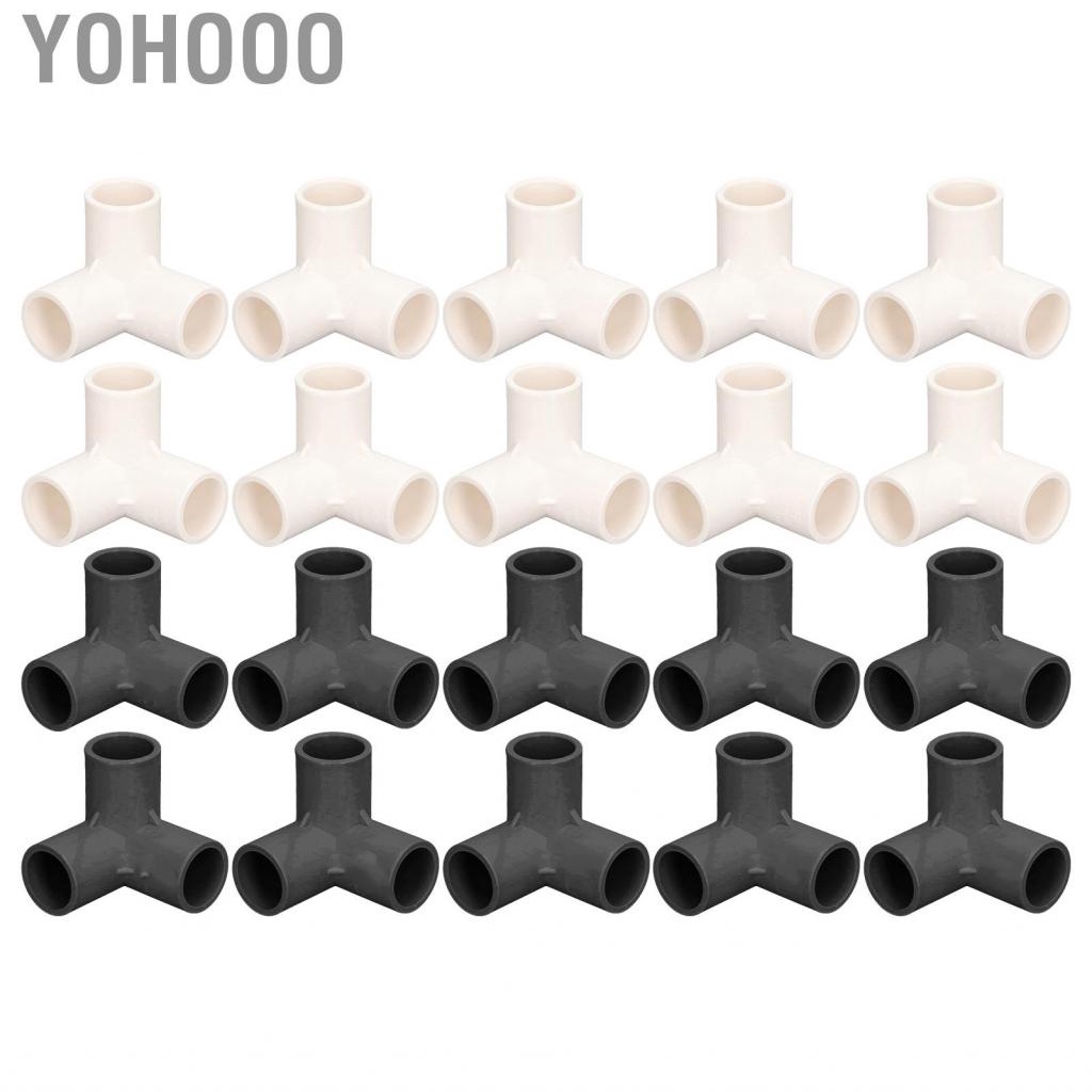 Yohooo 10PCS 3 Way Pipe Fittings PVC Plastic Tee Corner Fitting Elbow ...