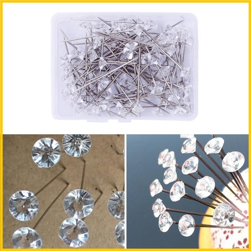 Runun หมุดหัวเพชร แบบใส สําหรับปักบอร์ดไม้คอร์ก 100 ชิ้น 50 ชิ้น ...