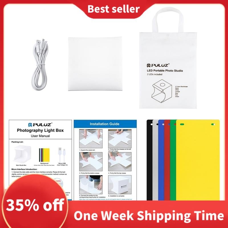 Puluz 22cmx23cmx24cm Photo Booth 40LEDs ไฟ Soft Lighting Stage 1 PC สาย ...