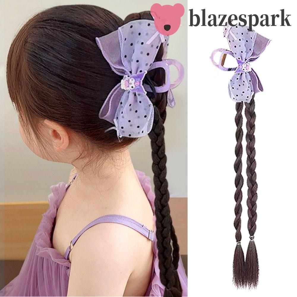Blazespark โบว์ Kuromi วิกผมหางม้า, Cinnamoroll Melody เด็กวิกผมถักผมหางม้า,เจ้าหญิง Twist Braid ...