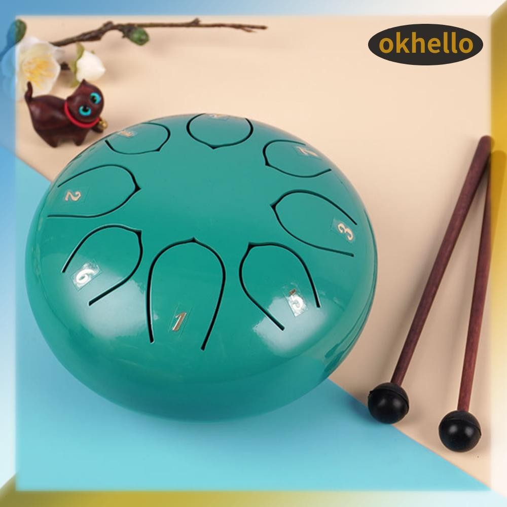 [Okhello.th] 6 นิ้ว 8 หมายเหตุกลองลิ้นเหล็ก Handpan กลองเครื่องเพอร์คัช ...