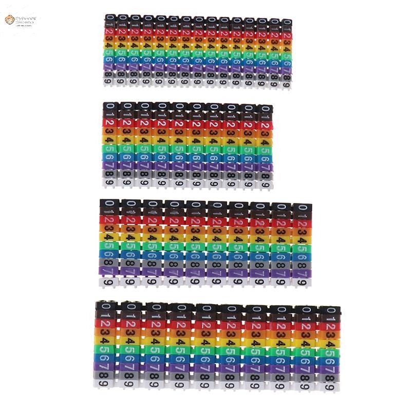 Cod Cable Markers Colourful C-Type Marker Number Tag Label For Wire 1.5 ...