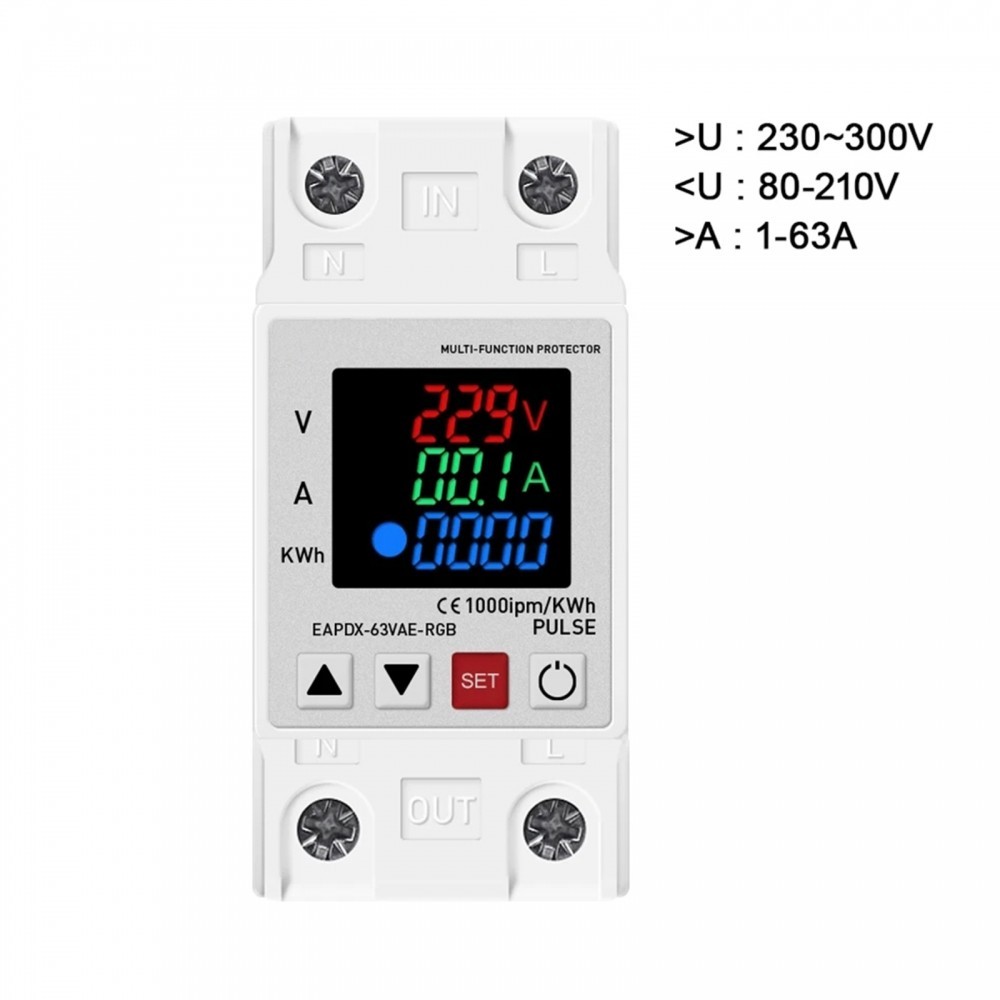 ตัวป้องกัน รีเลย์ Din Rail Over Voltage Connection อุปกรณ์ป้องกัน ...