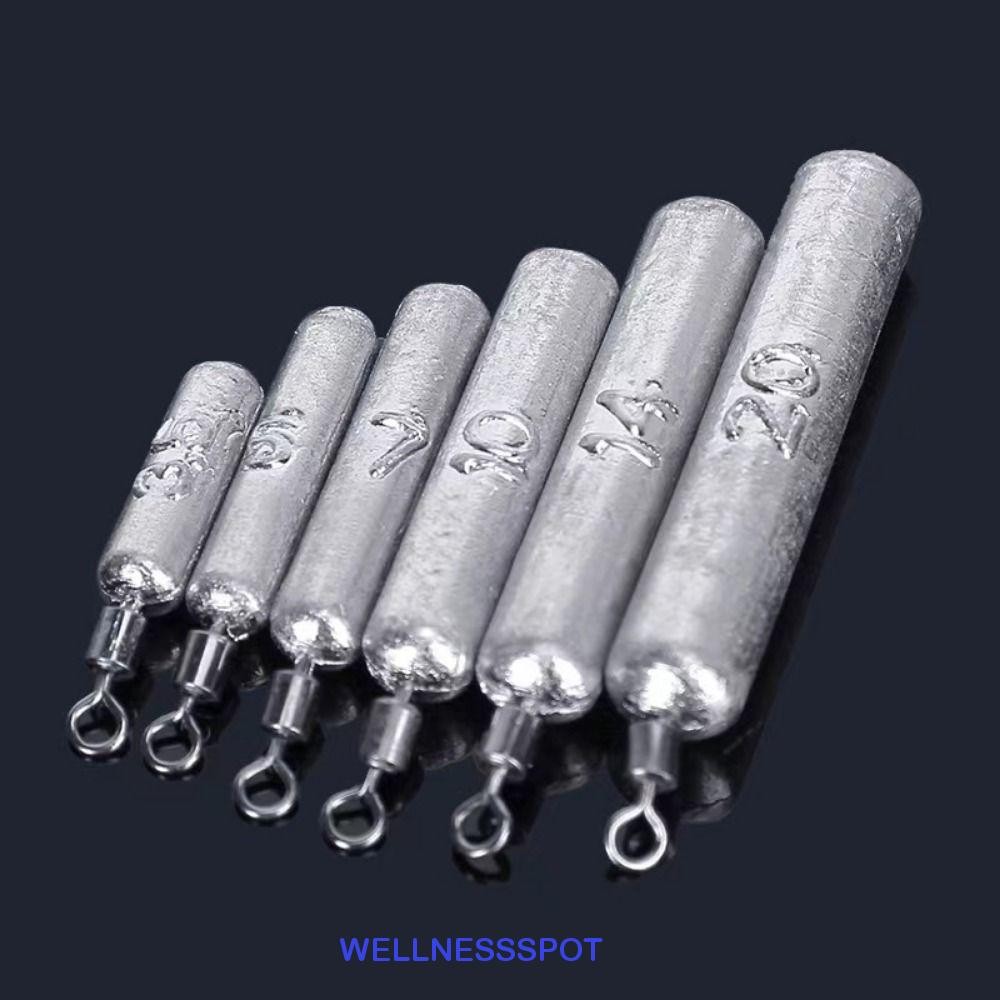 Wellnessspot 10 ชิ้น/เซ็ตเหยื่อตกปลา Sinker, ทรงกระบอกอุปกรณ์เสริมน้ําหนักตกปลา Sinkers, ใช้งาน ...