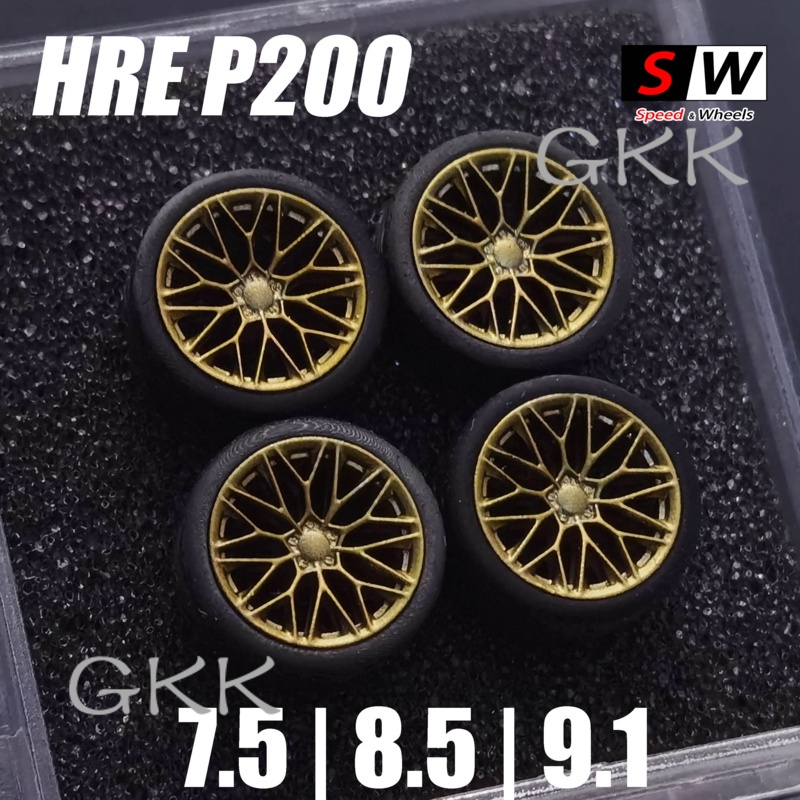 GK 4pcs 1:64 Mini Car Wheels 10.3/11.1mm HRE P200 Rims W Rubber Tires ...