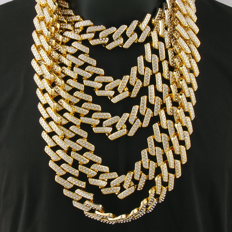 CCB ผู้ชายสร้อยคอเครื่องประดับ Hip-Hop Big Gold Chain ยุโรปสไตล์ ...