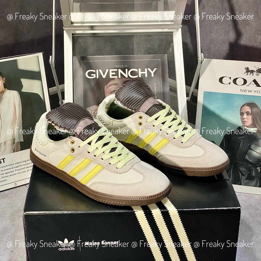 Wales Bonner x Adidas Samba ผ้าใบสไตล์วินเทจสีขาวสีน้ำตาล ID0217 ...