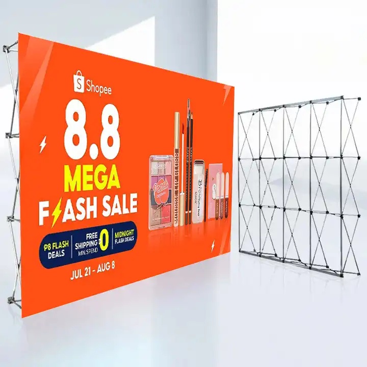 Popup Pull Frame Backdrop ขาตั้งฉากแบล็คดรอป 3x3 3x4 ฟูเฟรม(ตรง) Pop Up ...