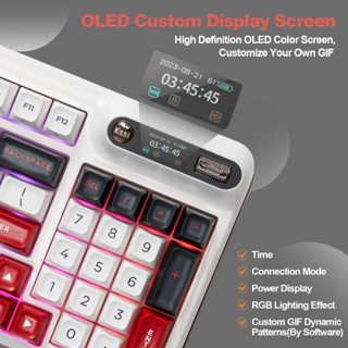 Kzzi Z98 Pro 1800 คีย์บอร์ดเกมมิ่งไร้สาย พร้อมหน้าจอ OLED | Shopee Thailand