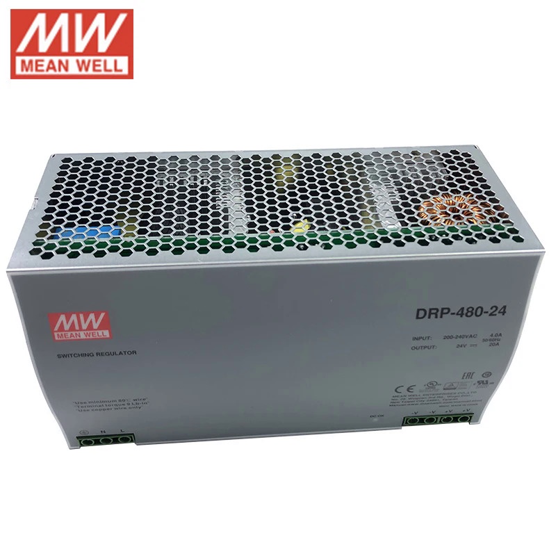ของแท้ MEAN WELL สวิตชิ่งพาวเวอร์ซัพพลาย DRP-480-24 480W 24V DIN 220VAC เป็น 24V DC 20A พร้อม ...