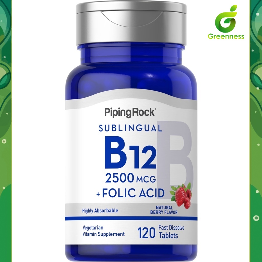 B12 2,500 mcg. + Folic Acid 400 mcg. (120เม็ด) วิตามินบี12 โฟลิก ...