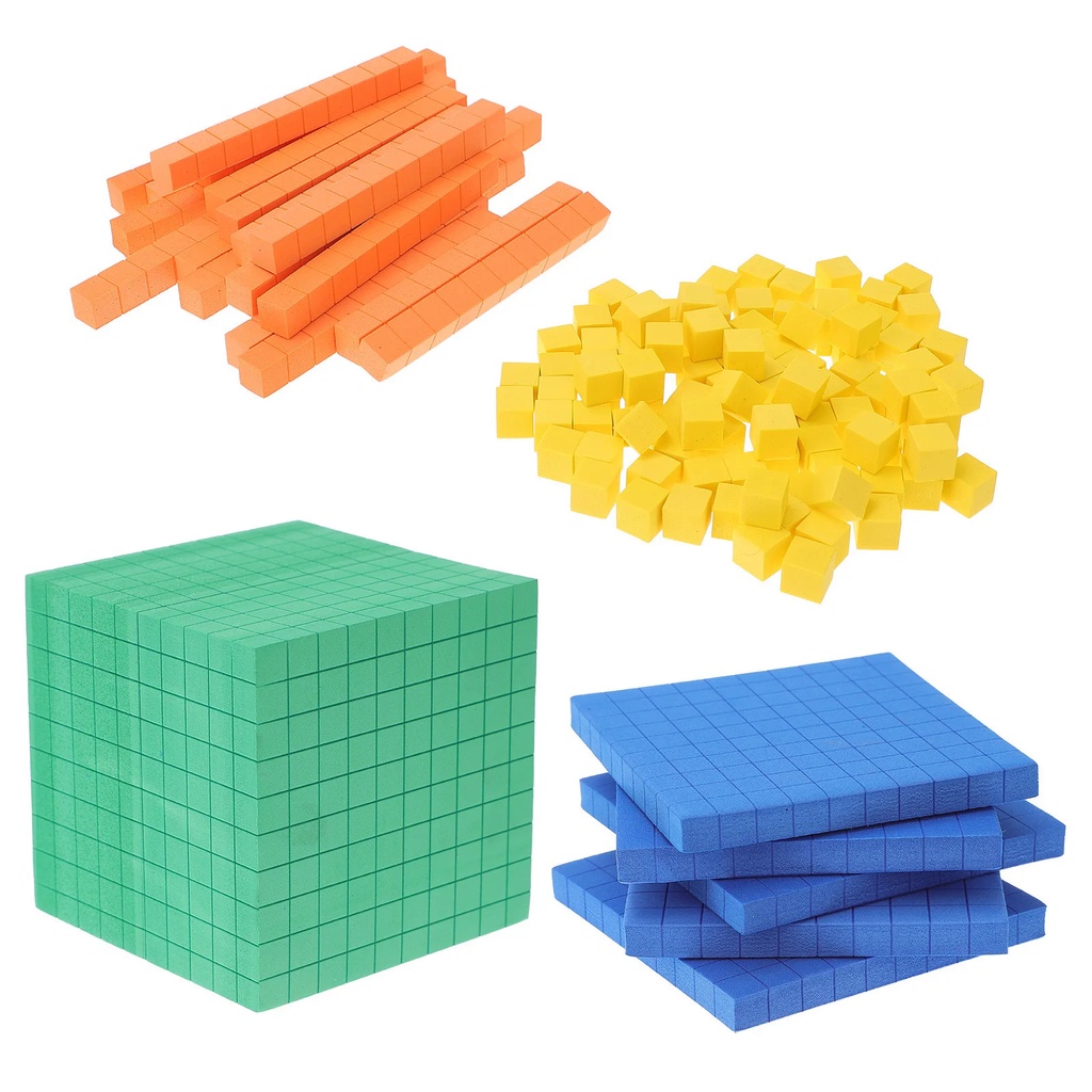 Math Blocks Counting Cubes Toy Kids Educational Base Manipulatives Ten ...