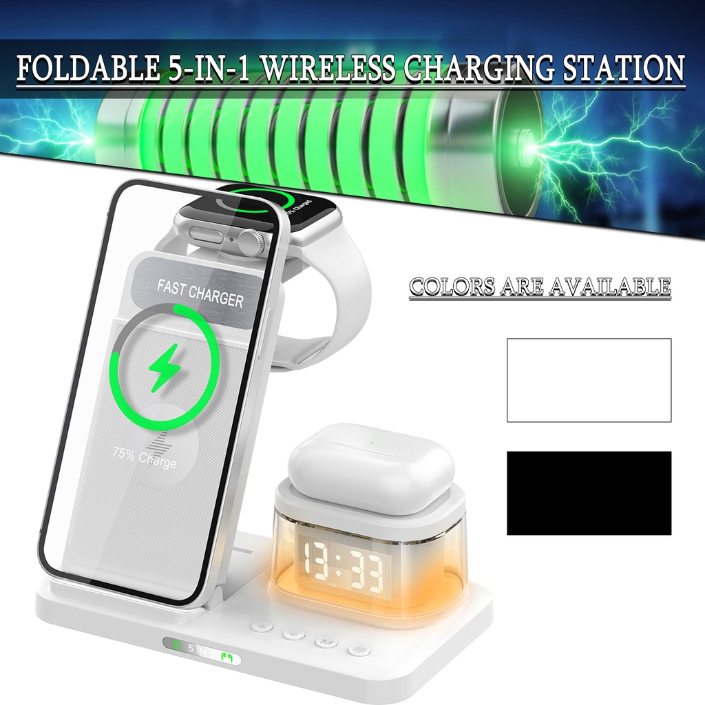 15W Wireless Fast Charger 5-in-1 Wireless Charging Mobile Phone ...