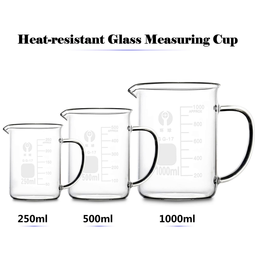 Kinds Heat Resistant Glass Beaker Graduated Measuring Cup Jug Scale ...