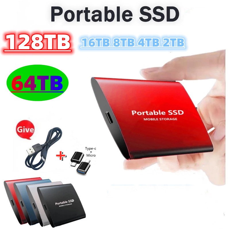 ฮาร์ดดิสก์โซลิดสเตท SSD 1TB 2TB USB3.1 TYPE-C 1TB 2TB 8TB 16TB 30TB 60TB 128TB ความเร็วสูง ...