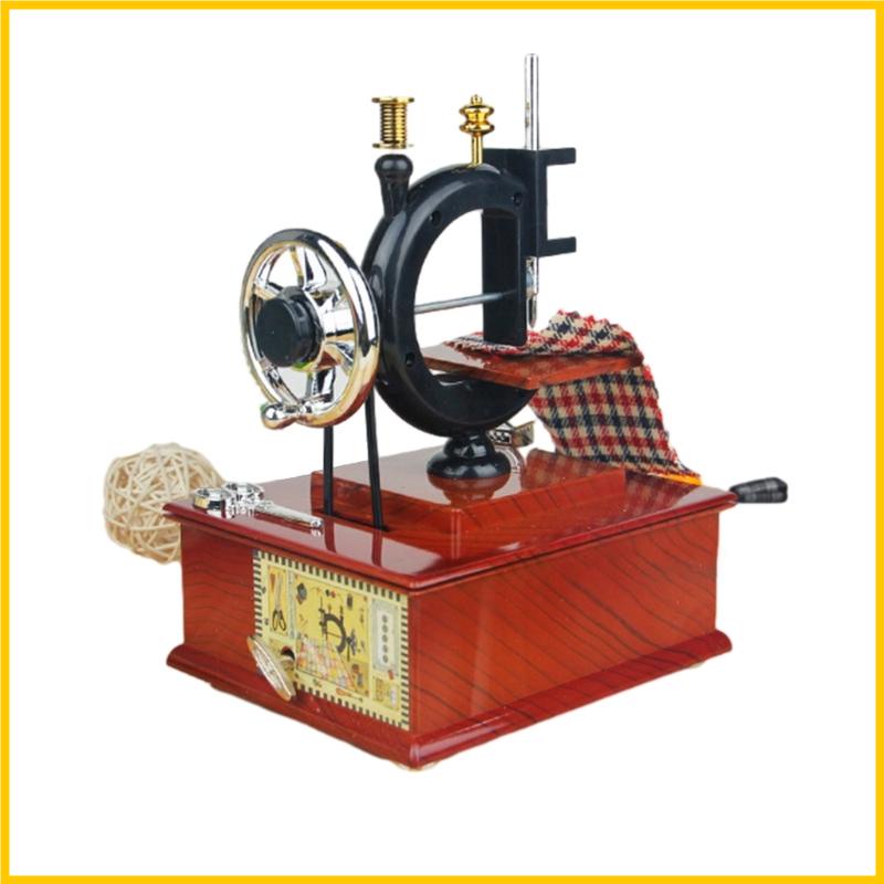Runun โมเดลจักรเย็บผ้า ขนาดเล็ก กล่องดนตรี เครื่องประดับ ร้านขายของชํา ...