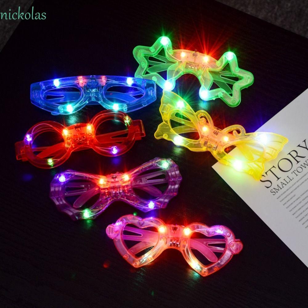 Nickolas Neon Party แว่นตากระพริบ, LED เรืองแสง Luminous Light แว่นตา ...