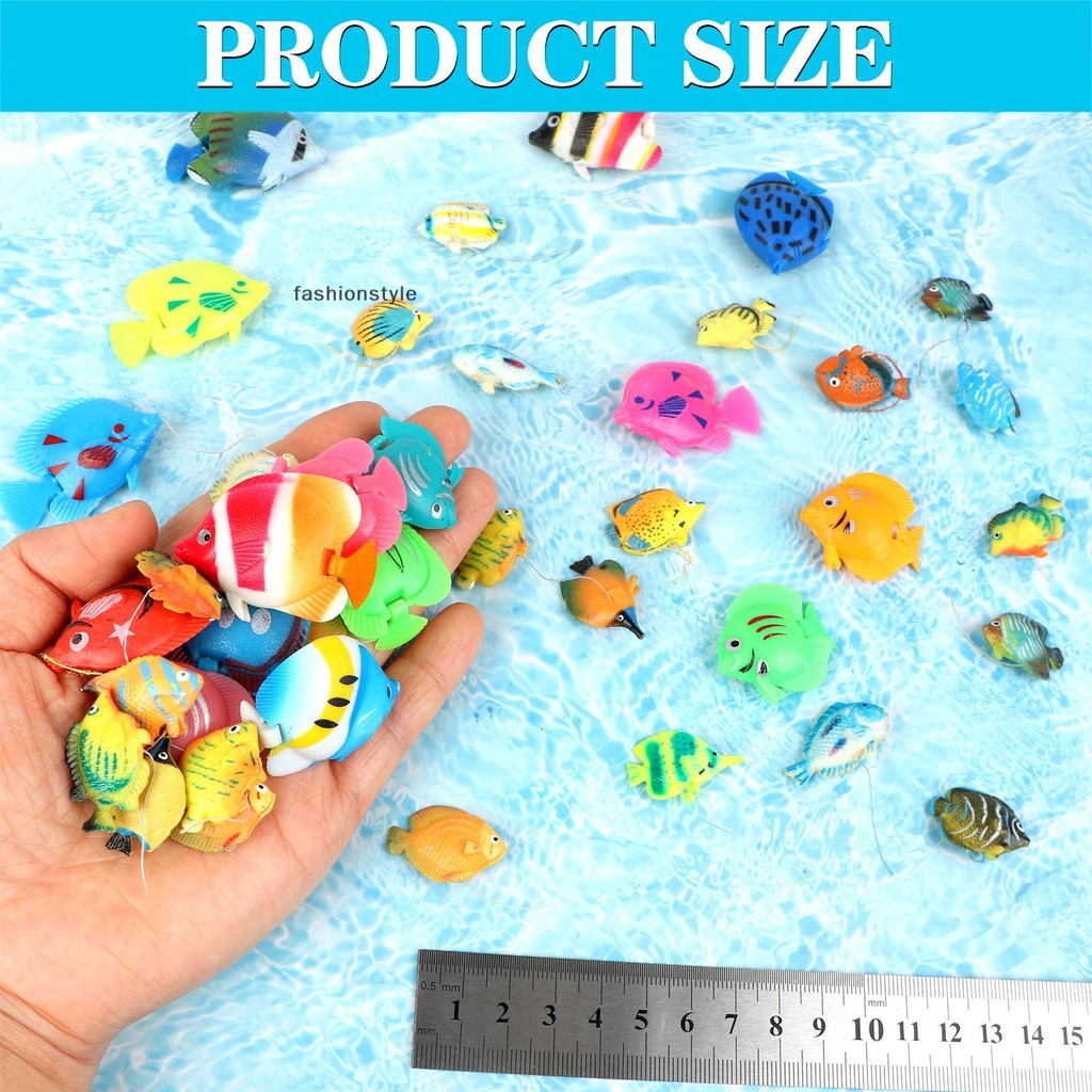 [Fas] 120 ชิ้น Tropical Fish Figure Play Set พร้อมของเล่นปลาพลาสติกปลอม ...