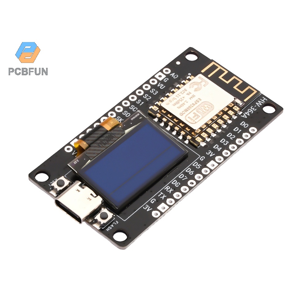 Pcbfun Esp8266 Nodemcu บอร์ดโมดูลทดลอง Wifi Ch340g หน้าจอ Oled 0.96 นิ้ว | Shopee Thailand