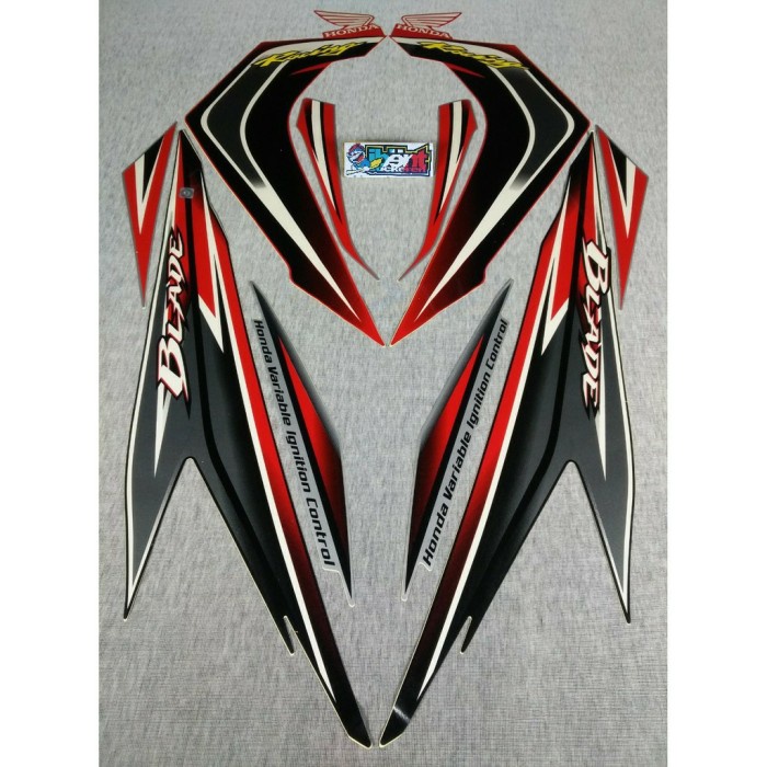 Merah HITAM แถบมาตรฐาน HONDA BLADE RED BLACK 2011 2012 CW RACING POLET ...