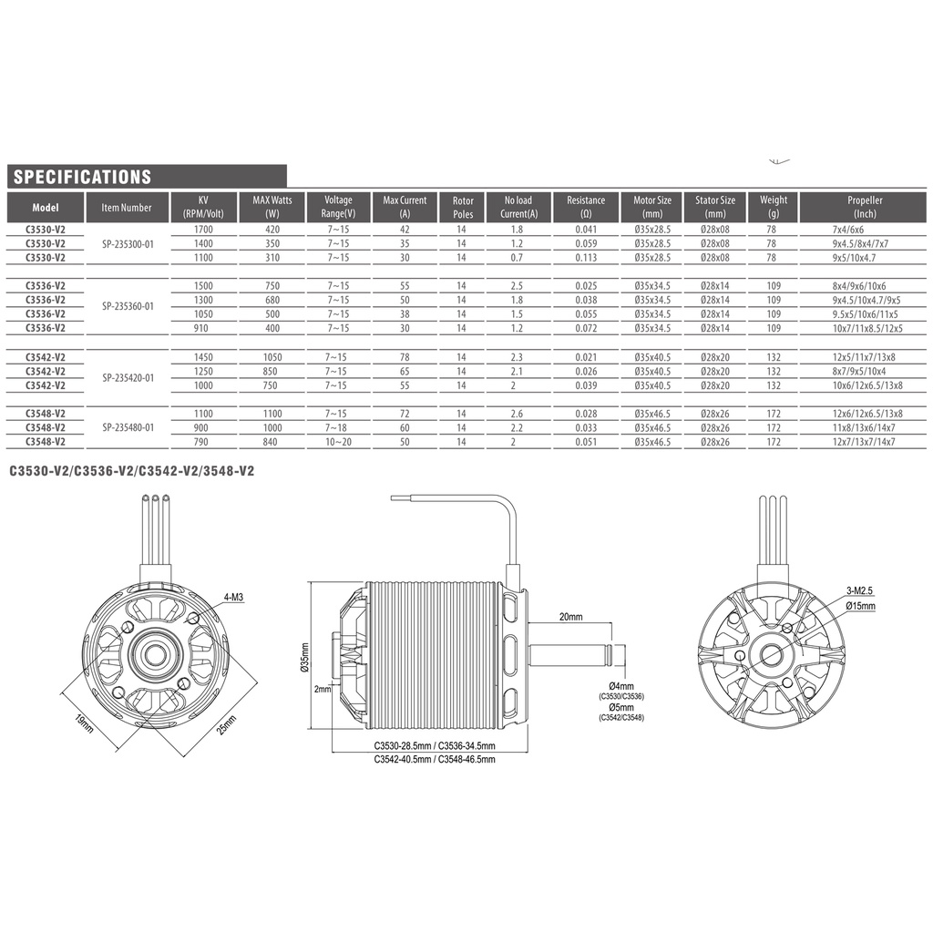 Surpass HOBBY มอเตอร์ไร้แปรง 2-5S C2822 C2826 C2830 C2834 C2838 สําหรับ ...