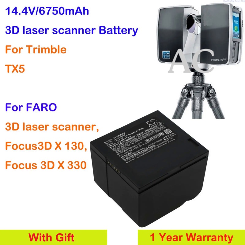 AC Cameron Sino 6750mAh battery ACCSS6001 for FARO 3D laser scanner ...