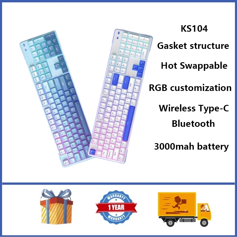 Redragon KS104 คีย์บอร์ดเมคคานิคอลไร้สาย RGB เปลี่ยนสีได้ | Shopee Thailand