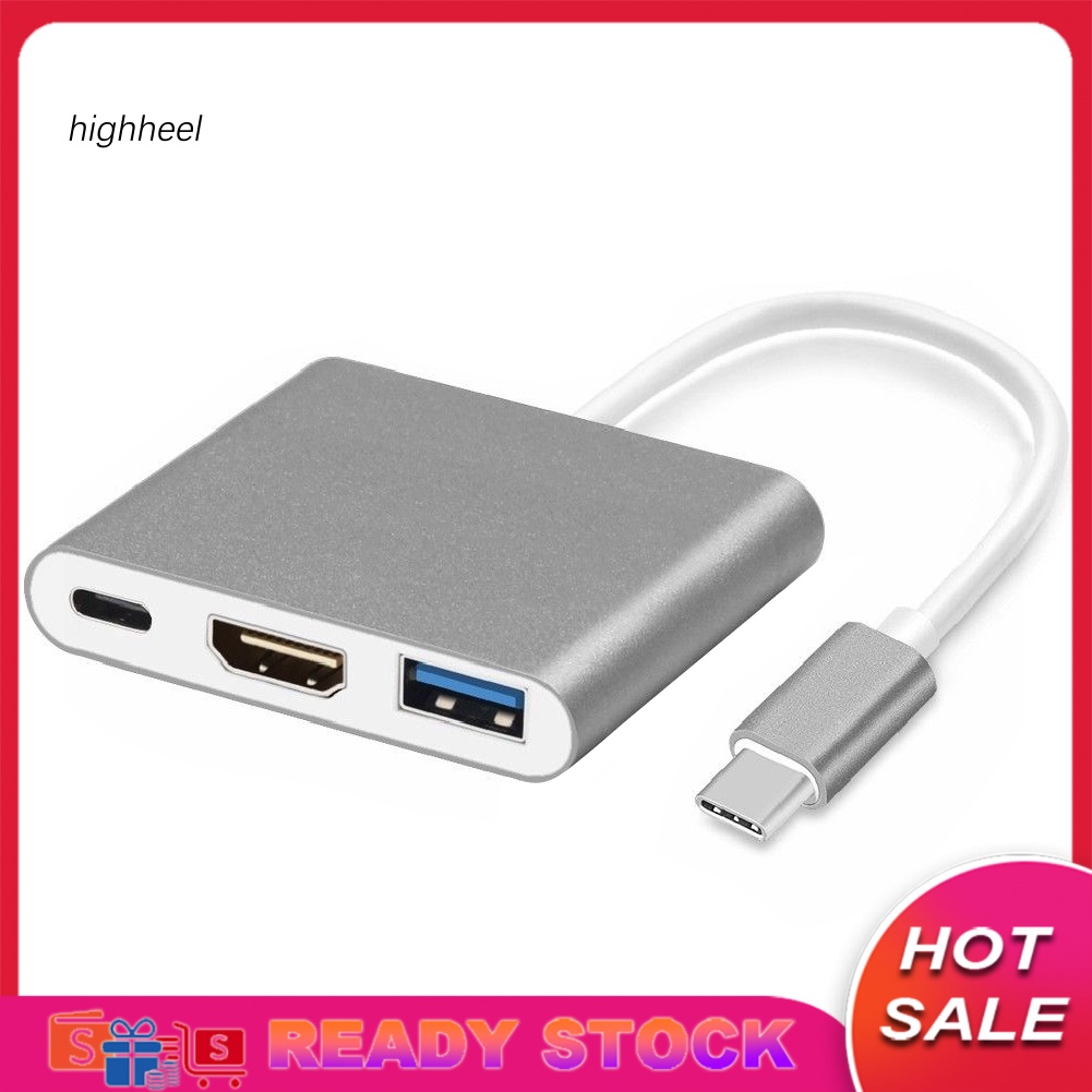 [พร้อมส่ง] 3 in 1 อะแดปเตอร์แปลงสายเคเบิ้ล USB 31 Type C เป็น 4K HDMI USB 30 Hub | Shopee Thailand