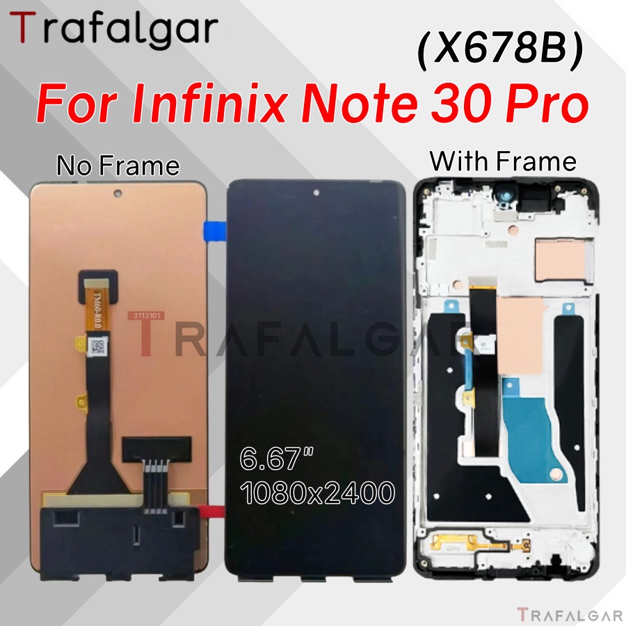 Amoled หน้าจอสัมผัส LCD พร้อมกรอบ แบบเปลี่ยน สําหรับ Infinix Note 30 ...