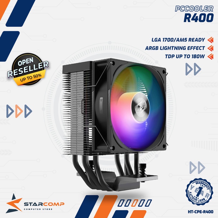 Pccooler R400 ARGB พัดลมระบายความร้อน CPU สีดํา/สีขาว | Shopee Thailand