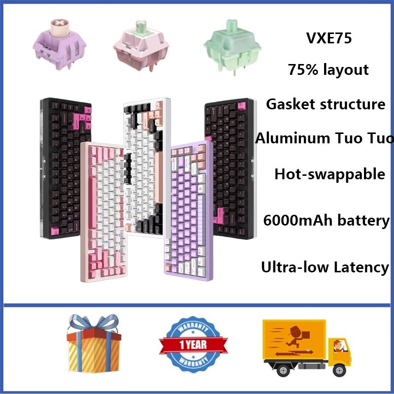 Vgn VXE75 75 75% คีย์บอร์ดเมคคานิคอลไร้สาย อะลูมิเนียม พร้อมโครงสร้างเกม RGB | Shopee Thailand