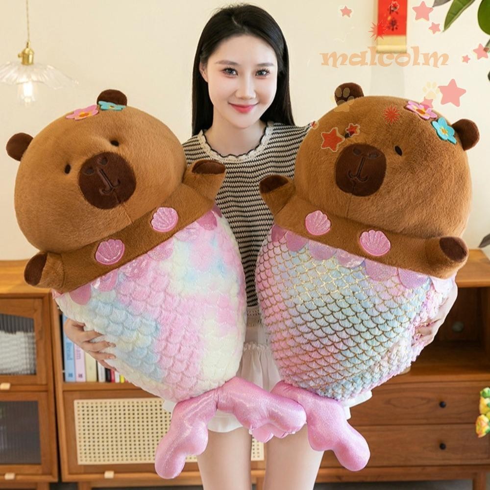 Malcolm Mermaid Capybara Plush, แต่งตัวจําลอง Capybara ของเล่นตุ๊กตา, เด็กมาพร้อมกับตุ๊กตาปุย ...