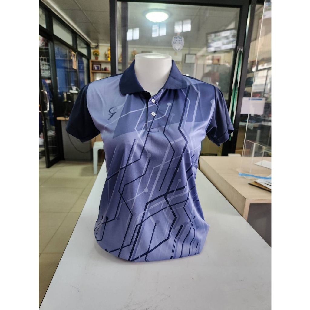 เสื้อกีฬาราคาถูก เสื้อคอปกสีแดง ใส่ได้ทั้งชายหญิง ผ้าพิมพ์ลาย ใส่สบาย ...