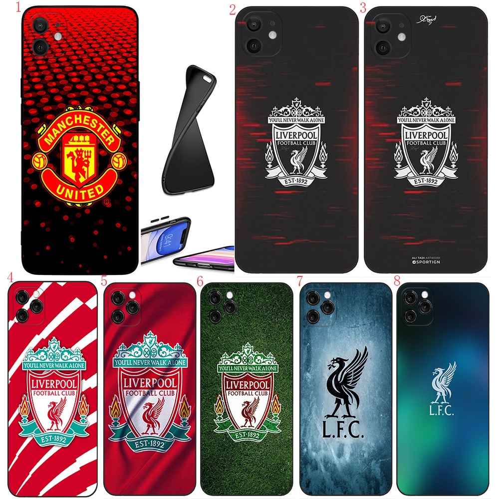 เคสโทรศัพท์มือถือ แบบนิ่ม พิมพ์ลายอนิเมะ Liverpool สีดํา สําหรับ iPhone ...