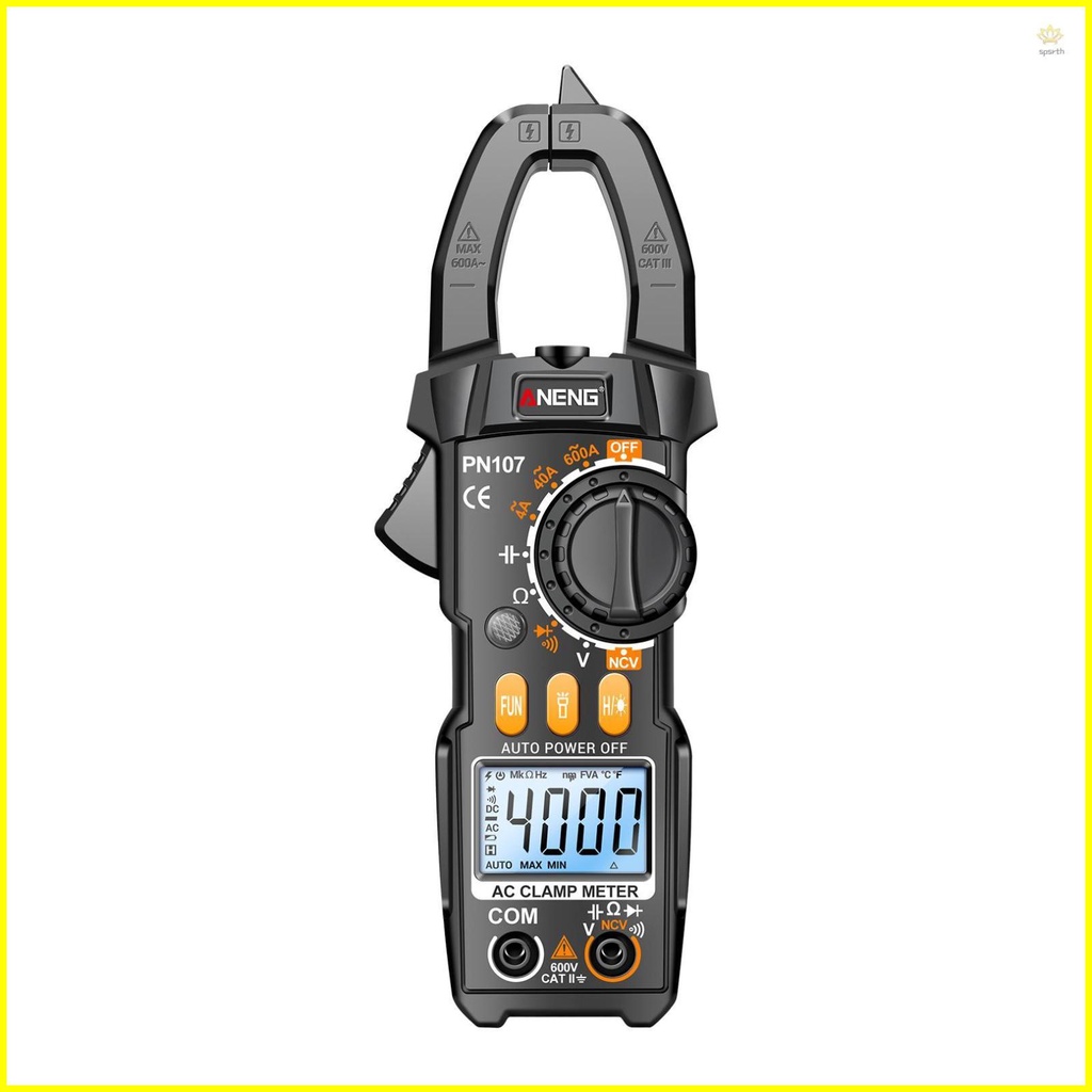 ANENG PN107 Digital Clamp Meter CAT II 600V AC Voltage Multimeter ...