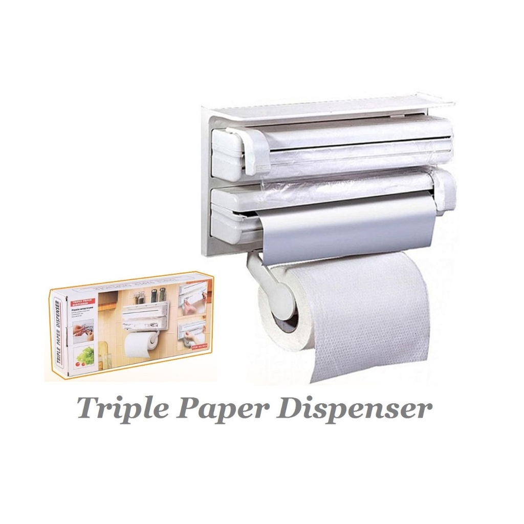 Ama Good Shop 3 in 1 Kitchen Triple Paper Roll Dispenser Hanger Stand ...