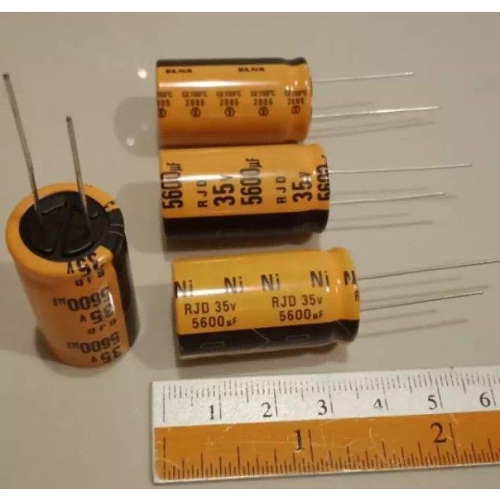 (แพ็ค5ตัว) C 5600UF 35Vคาปาซิเตอร์ELNAสีส้ม ทนร้อน105C คาปาแอมป์จิ๋ว ขนาด18x32mm Capacitor ตัว ...