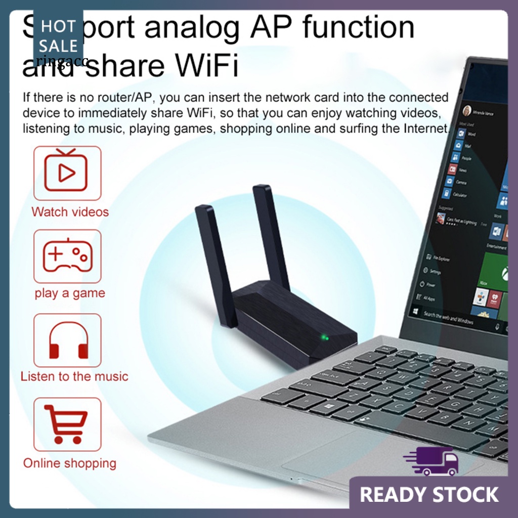 Rga ตัวรับส่งสัญญาณ WiFi USB ความถี่คู่ 24G 5GHz กิกะบิต รับสัญญาณ ...