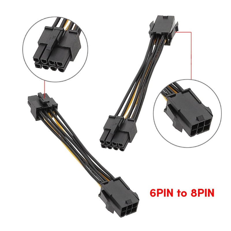 Godd อะแดปเตอร์พาวเวอร์ซัพพลายการ์ดจอ 6Pin เป็น 8Pin สายเคเบิล 6Pins ...