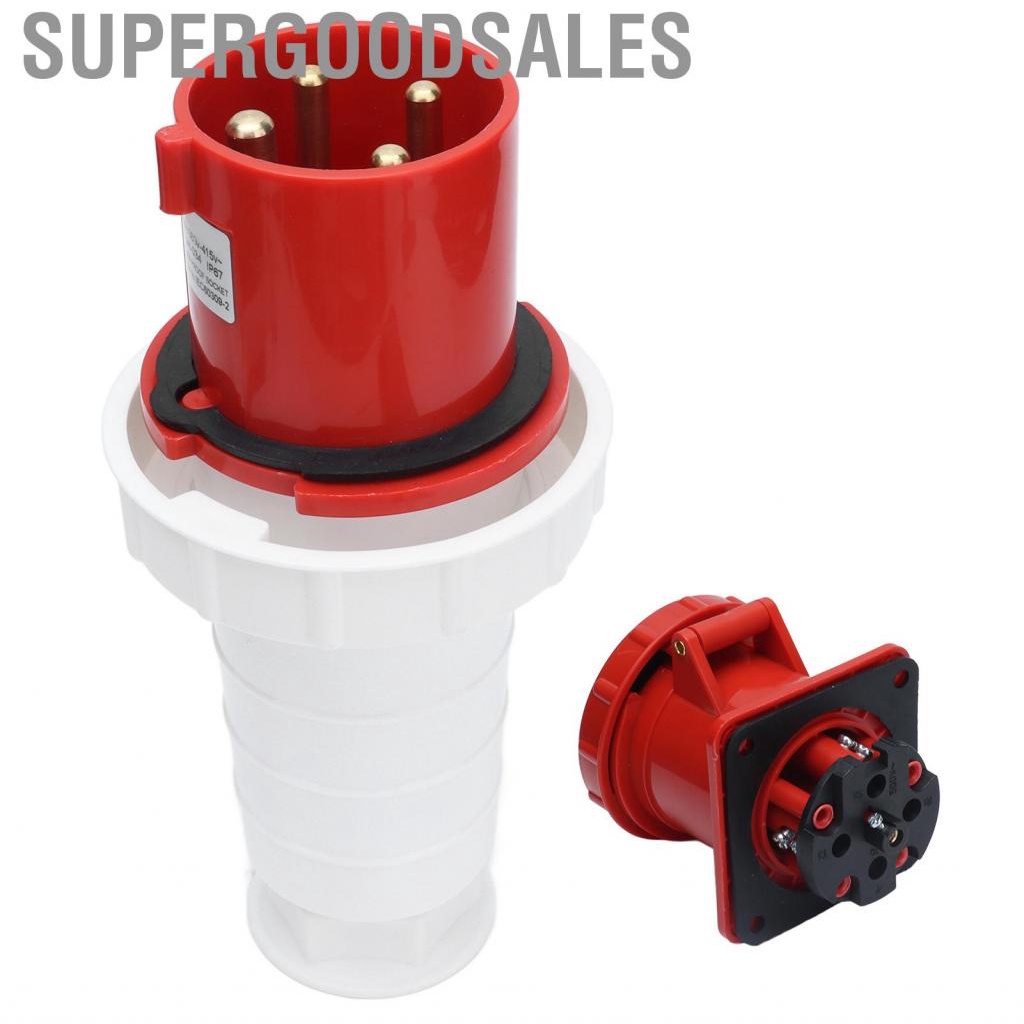 Supergoodsales 3 Phase Power Connector 380-415V Industrial Socket Plug ...