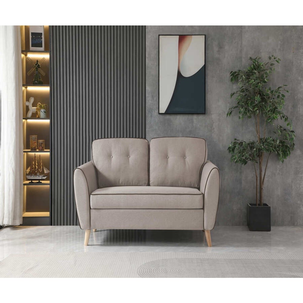 ShopKB PULITO โซฟาผ้า 2ที่นั่ง รุ่น BANIKA ขนาด 87x145x89 ซม. สีเบจ ยืน ...