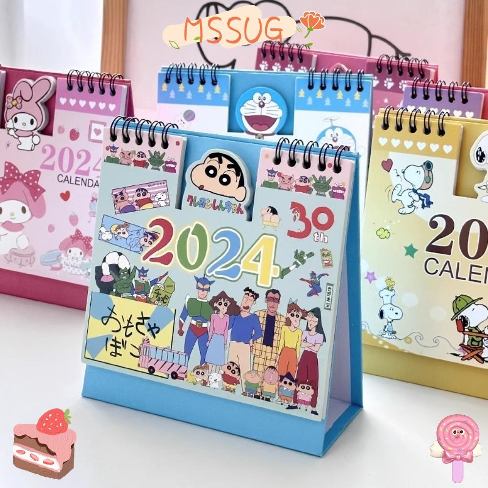 Mssug ปฏิทินตั้งโต๊ะ, ปฏิทิน Notepad 2025, แบบพกพา Sanrio Crayon Shin ...