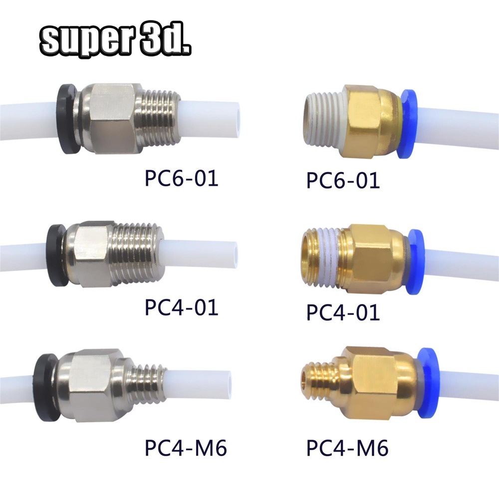 2pcs Pneumatic Connectors For 3D Printers Parts Bowden Quick Jointer ...