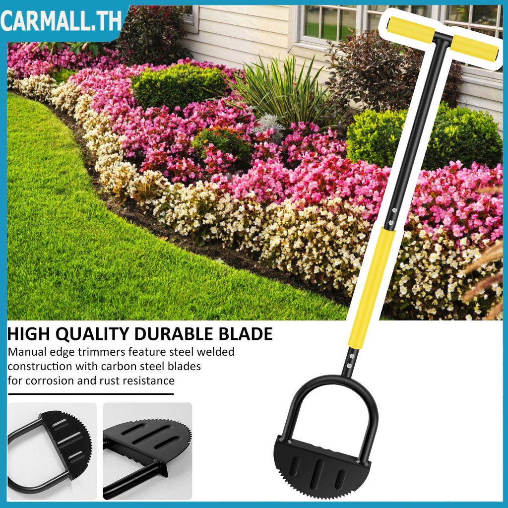 Garden Edger Half Moon Saw-Tooth Hand Edger Ergonomic Manual Lawn Step ...