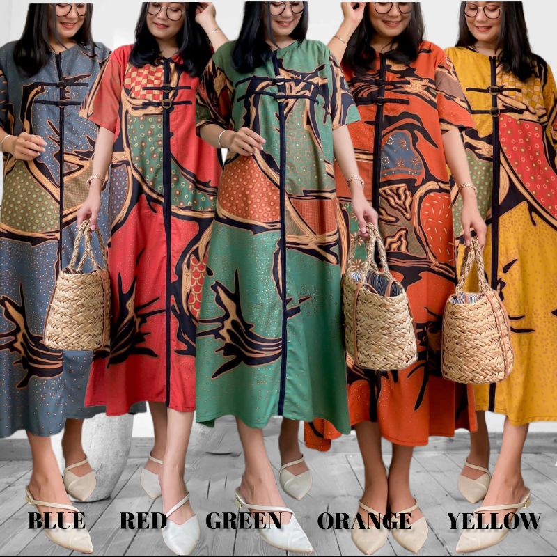 Negligee HOME DRESS RAYON Smooth สบาย Cool ตั ้ งครรภ ์ ซิปปุ ่ มจีนบท ...