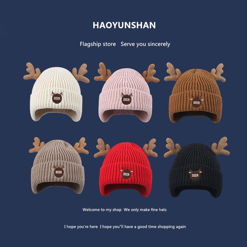 หมวกไหมพรม ผ้าขนแกะ แบบหนา ให้ความอบอุ่น เหมาะกับของขวัญคริสต์มาส สไตล์ ...