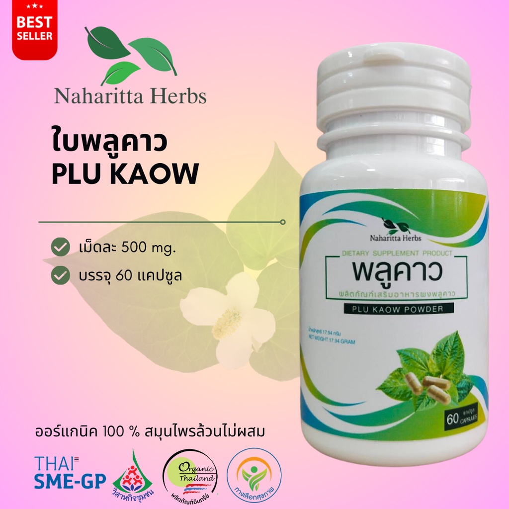 ใบพลูคาว PLU KAOW 100% 60cap. เลือกขนาดได้ในตัวเลือก | Shopee Thailand