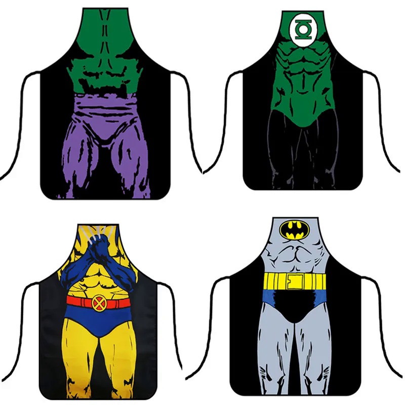 3D Funny Apron Kitchen Apron Muscle Man Women Aprons Dinner Party ...