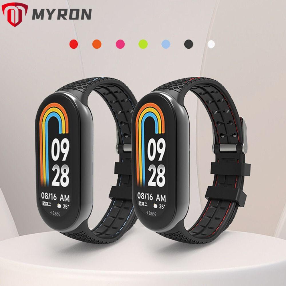 Myron สายนาฬิกาข้อมือ ยางซิลิโคนนิ่ม อุปกรณ์เสริม สําหรับ Mi Band 8 NFC ...